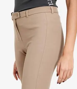 Max Mara Flared Stretch Cotton-blend Trousers - Camel