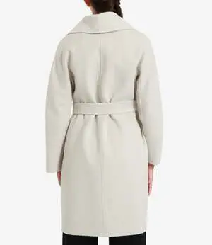 Max Mara Double-woven Pure Wool Midi Robe Coat - Ivory