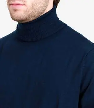 AT.P.CO High-necked Rib-knit Wool Sweater - Blue