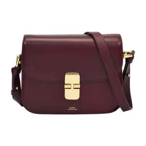 A.p.c. Grace Small Hobo Bag Vino Leather - Red