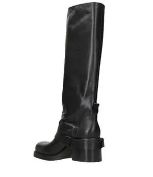 Elena Iachi Leather Boots With Buckle Detail