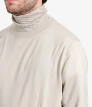 AT.P.CO High-necked Rib-knit Wool Sweater - Sand