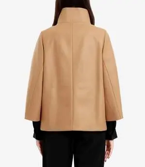 FAY Geometric Wool Coat - Camel
