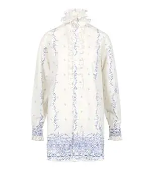 PHILOSOPHY BY LORENZO SERAFINI Cotton Poplin Mini Shirt Dress