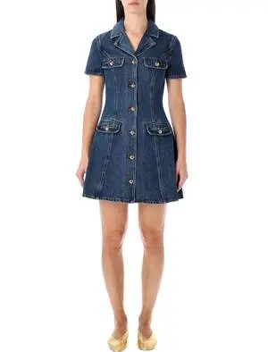 SELF-PORTRAIT Denim Mini Dress