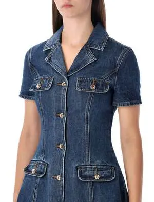SELF-PORTRAIT Denim Mini Dress