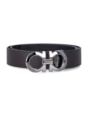 FERRAGAMO Gancini Hammered Leather Belt