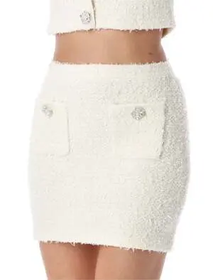 SELF-PORTRAIT Bouclé Knit Mini Skirt