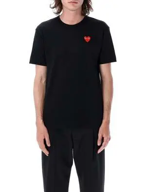 Play Comme Des Garcon Cotton Classic Heart Patch Tee - Black