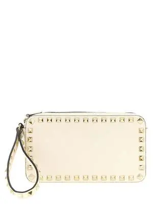 Valentino Garavani Rockstud Clutch Bag - White