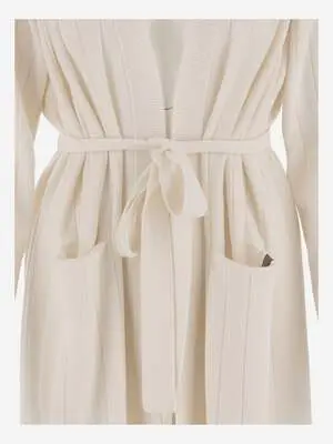 Max Mara Long Cashmere Cardigan - White