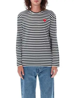 Play Comme Des Garcon Striped Long-sleeved T-shirt