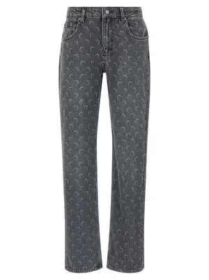 MARINE SERRE Moon Printed Straight Leg Jeans