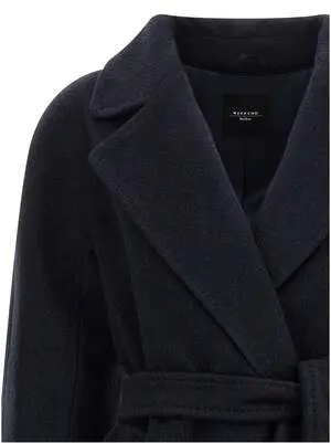 Max Mara Tempera Wool And Alpaca-blend Long Coat - Blue