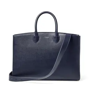 ASPINAL OF LONDON Madison Tote In Saffiano - Navy