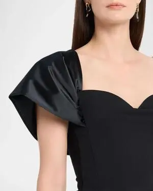 Chiara Boni La Petite Robe Silvya Sweetheart Midi Sheath Dress - Black