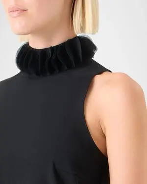 Akris Sculptural Ruffle-neck Blouse
