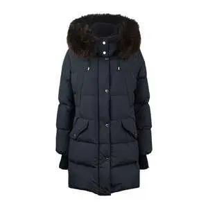 MOORER Boudin Quilted Down Parka With Fox Fur Collar - Blue