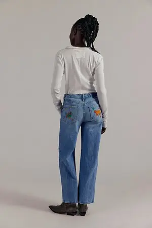 MOTHER The Dodger Flood Embroidered Jeans