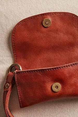 Free People Leather Coin Purse - Cognac