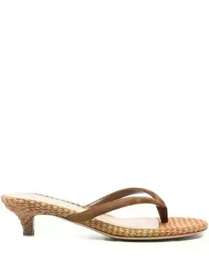 GIANVITO ROSSI 35mm Woven Heel Sandals - Brown