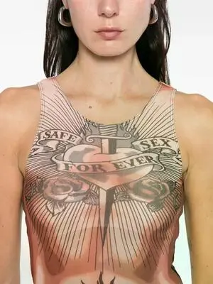 JEAN PAUL GAULTIER Graphic-print Tank Top