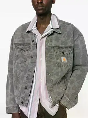 Carhartt Work In Progress Helston Camouflage Buttoned Jacket - Grey