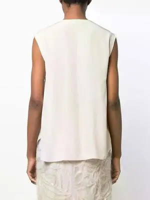 Brunello Cucinelli Monili-embellished Sleeveless Silk Top