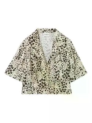 Claudie Pierlot Animal Print Satin Shirt