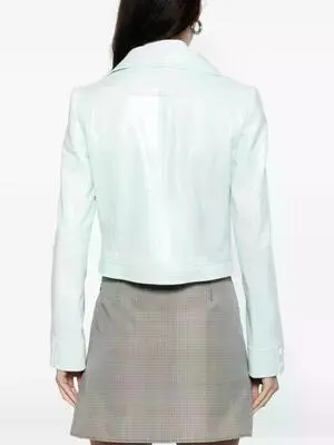 COURREGES Re-edition Vinyl Buttoned Collar Jacket - Blue