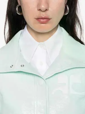 COURREGES Re-edition Vinyl Buttoned Collar Jacket - Blue