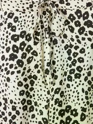 Claudie Pierlot Animal Print Wide Leg Satin Trousers