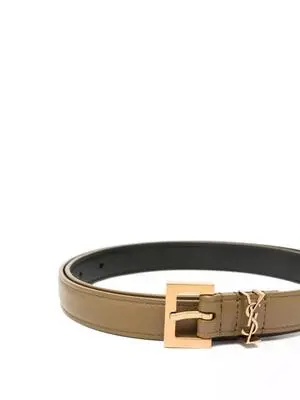 Saint Laurent Cassandre-plaque Belt - Green