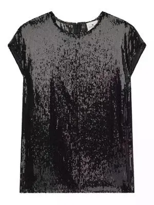 COURREGES Sequin Embellished Short-sleeved Blouse
