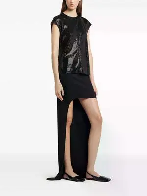 COURREGES Sequin Embellished Short-sleeved Blouse