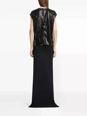 COURREGES Sequin Embellished Short-sleeved Blouse