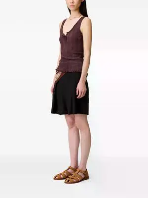 Claudie Pierlot Knit Scoop Neck Tank Top With Ruffle Detail