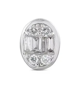 LB EXCLUSIVE 14k White Gold 0.40ctw Diamond Oval Stud Earrings - Silver