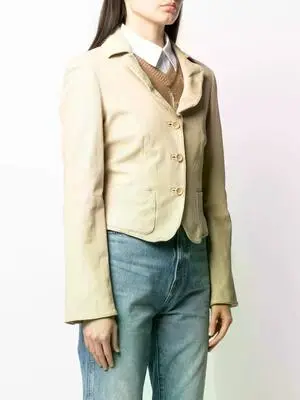 Giorgio Armani 2000s Notched Lapels Leather Jacket