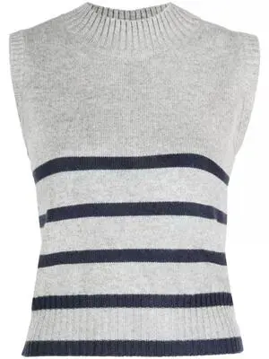 Brunello Cucinelli Striped Cashmere Vest - Grey