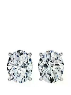 TILLA 14k White Gold Lab-grown Diamond Stud Earrings - Silver