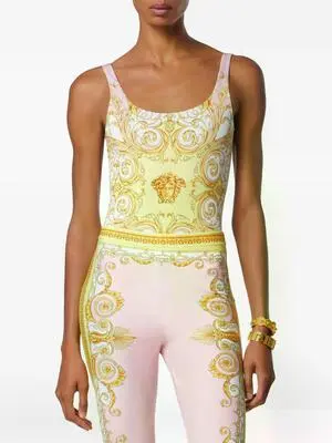 Versace Spring Barocco-print One-piece Swimsuit - Pink