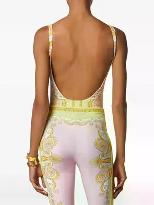 Versace Spring Barocco-print One-piece Swimsuit - Pink