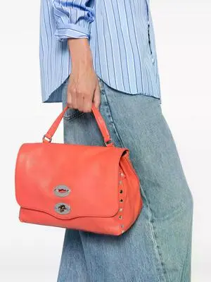 ZANELLATO Postina Daily Studded Turn-lock Tote Bag - Red