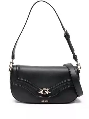 Guess Logo-plaque Shoulder Bag - Black