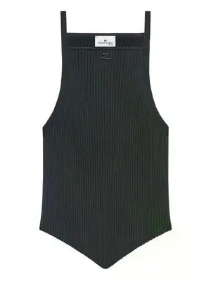 COURREGES Pointy-hem Ribbed Tank Top - Grey