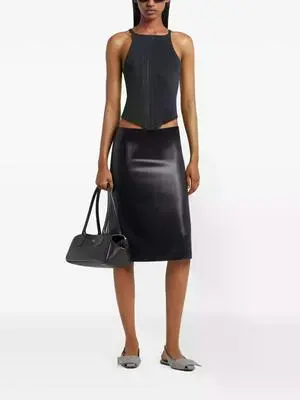COURREGES Pointy-hem Ribbed Tank Top - Grey