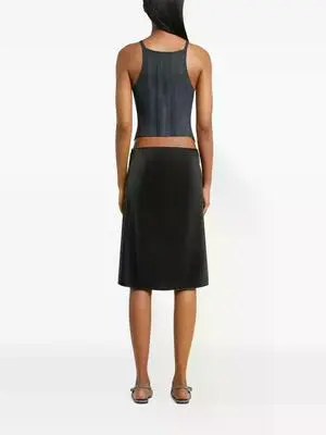 COURREGES Pointy-hem Ribbed Tank Top - Grey