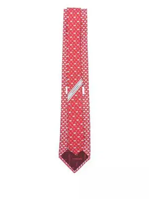 FERRAGAMO Patterned Silk Tie - Red