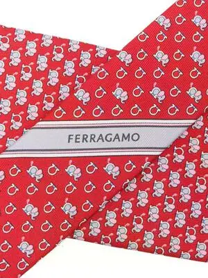 FERRAGAMO Patterned Silk Tie - Red